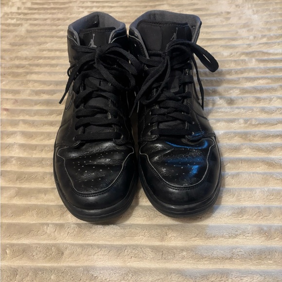 Nike | Shoes | Nike Air Jordan Mid Triple Black Mens Hightop Sneakers ...
